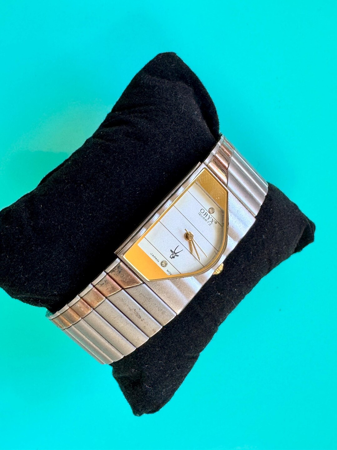 Vintage Oryx Silver and Gold Halfmoon Watch - Etsy