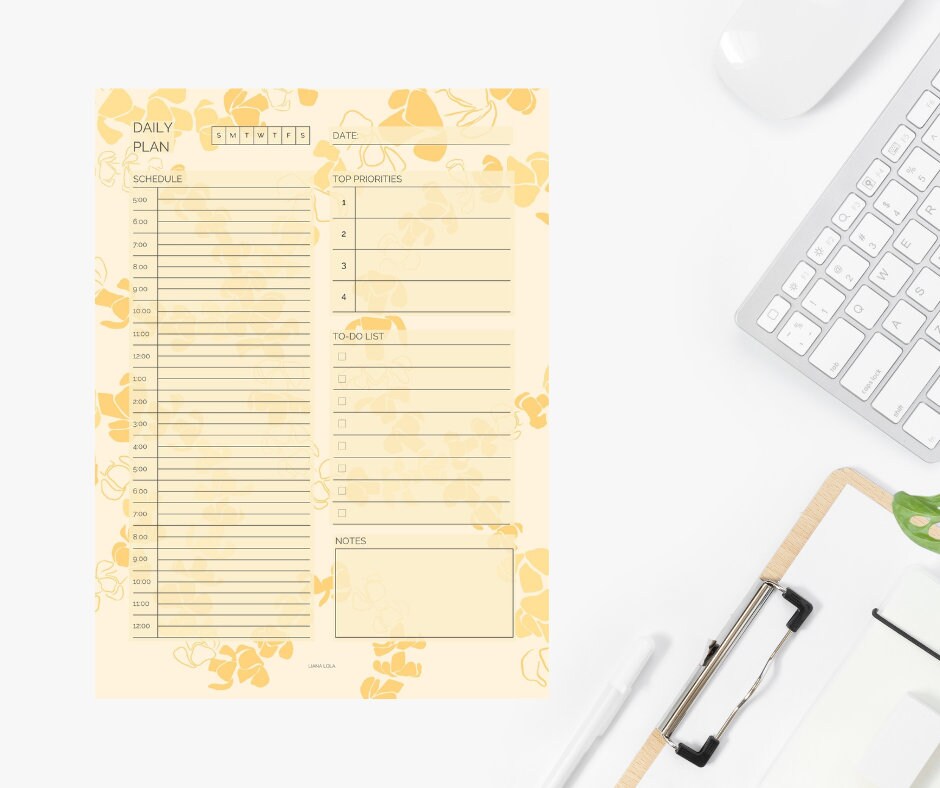 Daily Planner Printable, Hourly Planner, Time Blocking Template, Work ...
