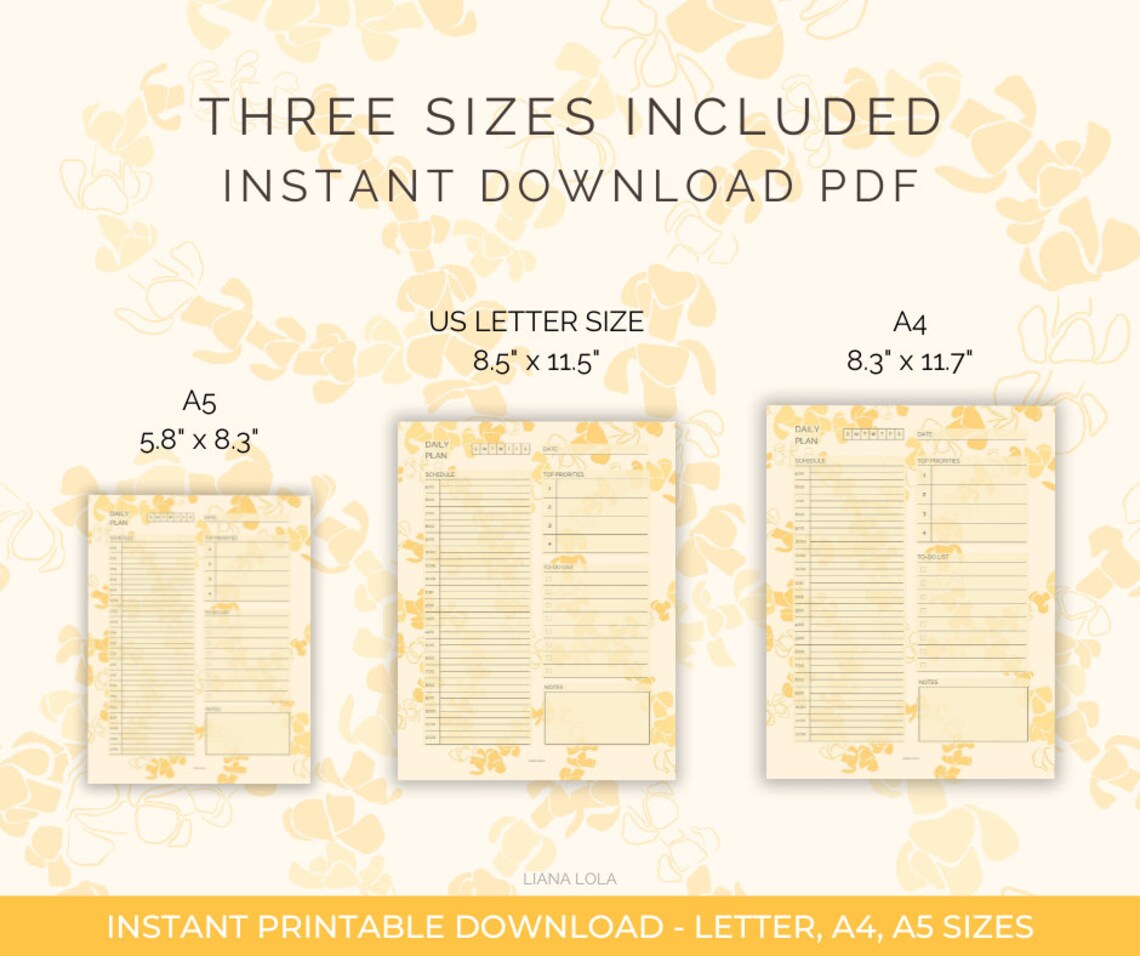 Daily Planner Printable, Hourly Planner, Time Blocking Template, Work ...