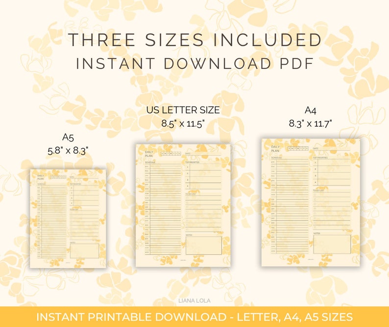 Daily Planner Printable, Hourly Planner, Time Blocking Template, Work ...
