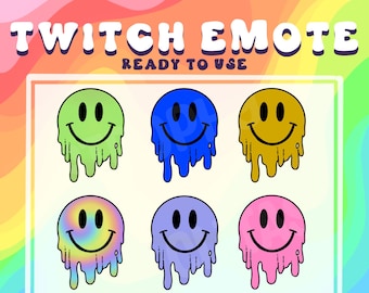Melting Rainbow Smiley Reaction Emote for Twitch Ready for - Etsy