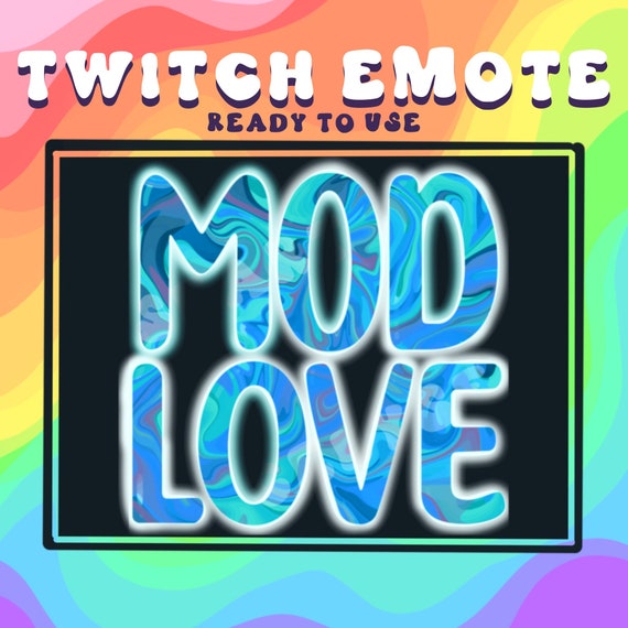 Mod Love blue Tie Dye Reaction Emote for Twitch Optimized - Etsy