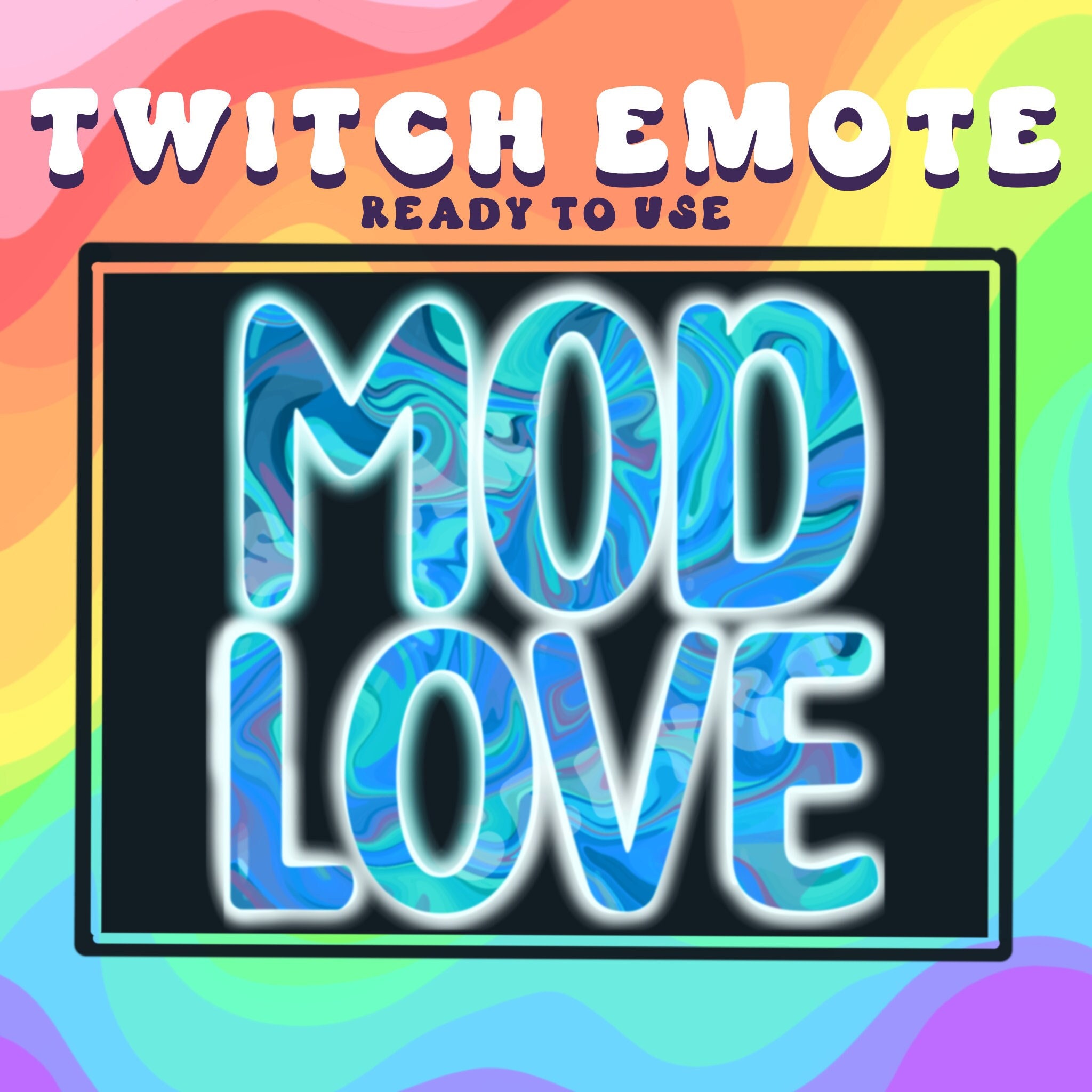 Mod Love blue Tie Dye Reaction Emote for Twitch Optimized - Etsy