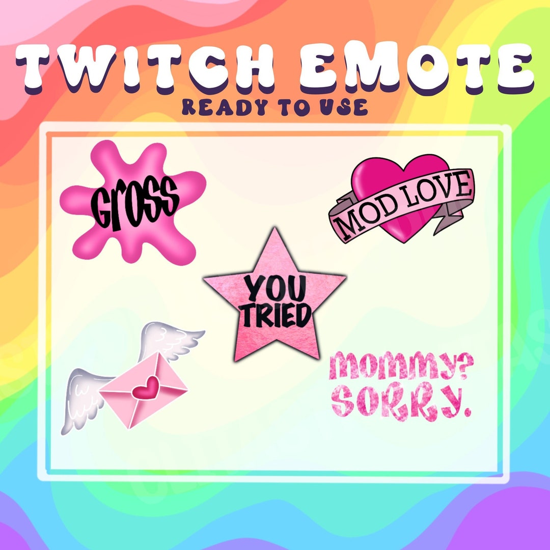 Cute Pink Emote Bundle - Reaction Emotes for Twitch - Etsy