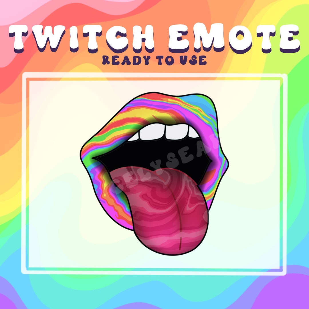 Rainbow Psychedelic Lick/yum Reaction Emote for Twitch - Optimized and ...