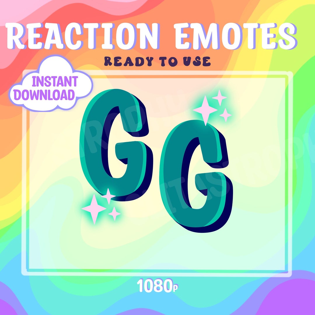 Teal GG "good Game" Emote -1080p Reaction Emote for Twitch, Discord and ...