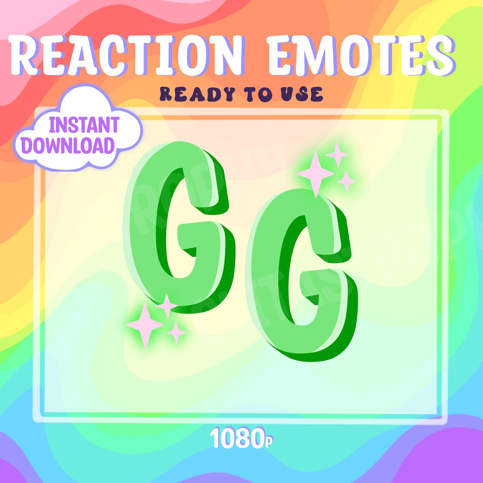 Green GG "good Game" Emote -1080p Reaction Emote for Twitch, Discord ...
