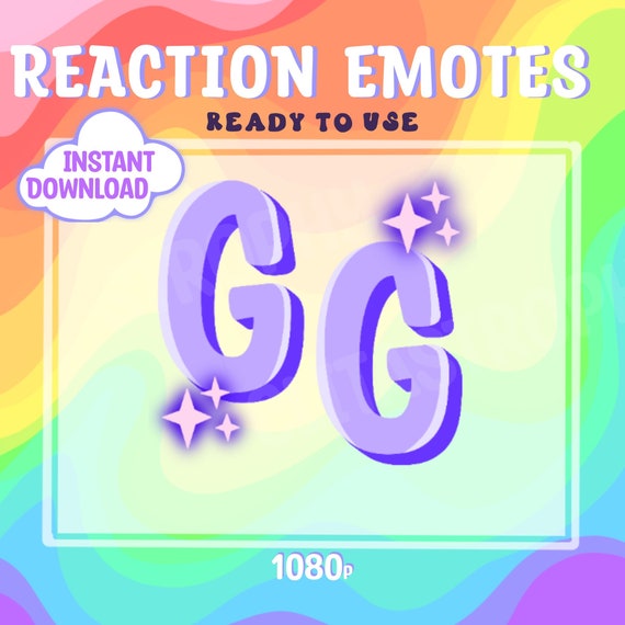 Purple GG good Game Emote 1080p Reaction Emote - Etsy
