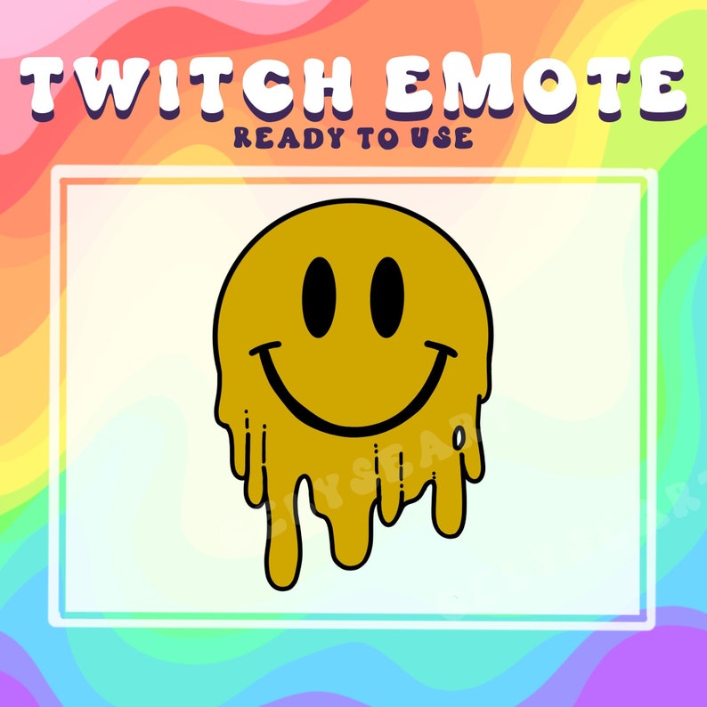 Yellow Melting Rainbow Smiley Reaction Emote for Twitch - Etsy