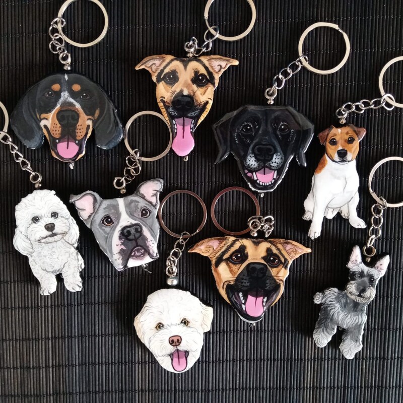 Dog Keychain - Etsy