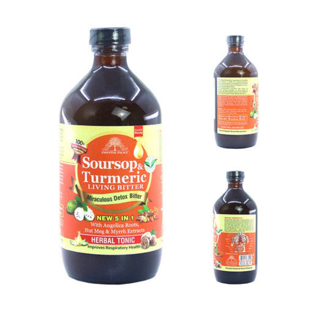 Soursop & Turmeric Living Bitter 16 Oz: Digestive Health Tonic ...