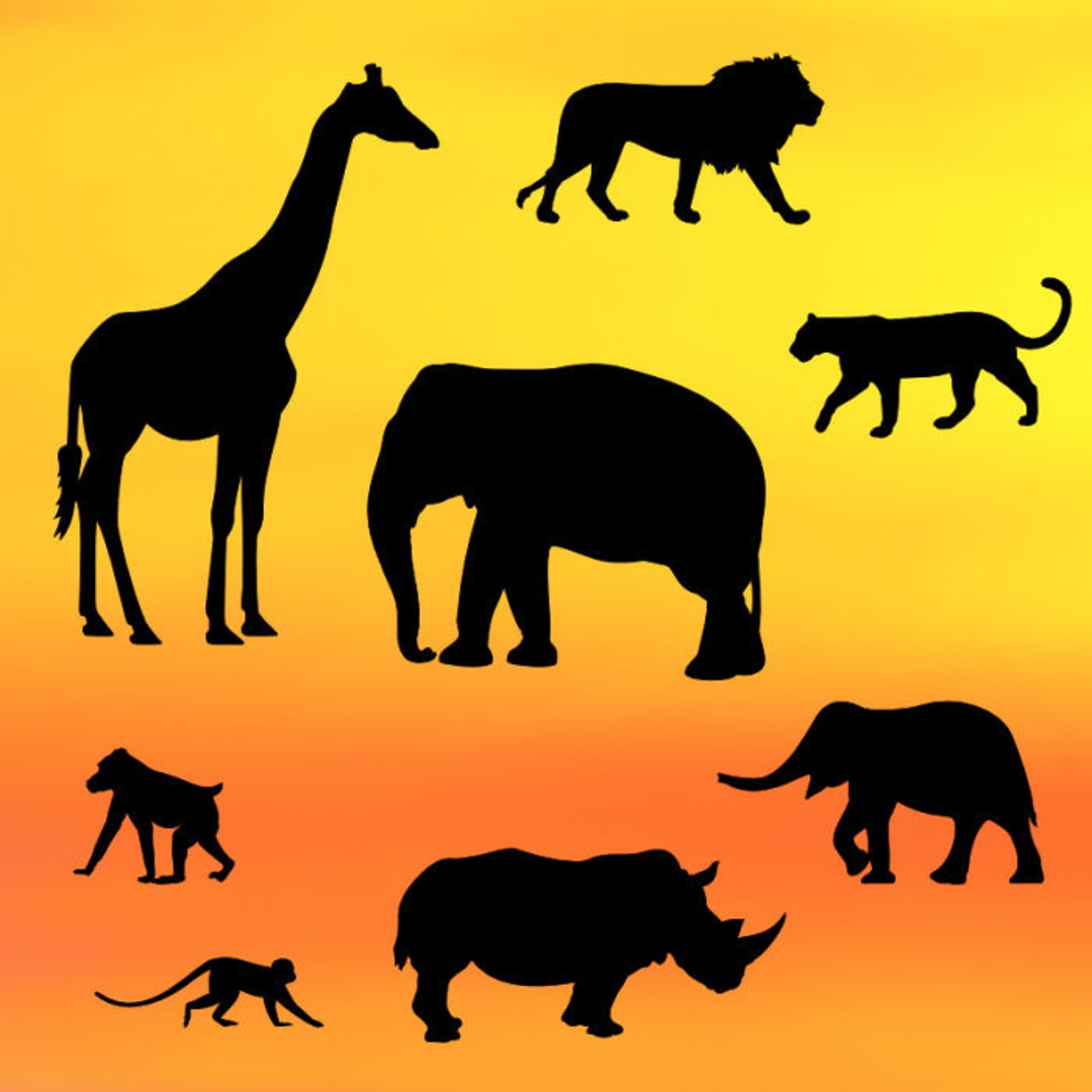Safari Cake Decoration, Animal Silhouette,sugar Silhouette, Lion ...