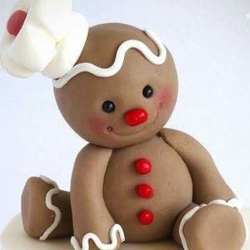 Gingerbread Man Cake Topper Made From Fondant Sugar - Etsy