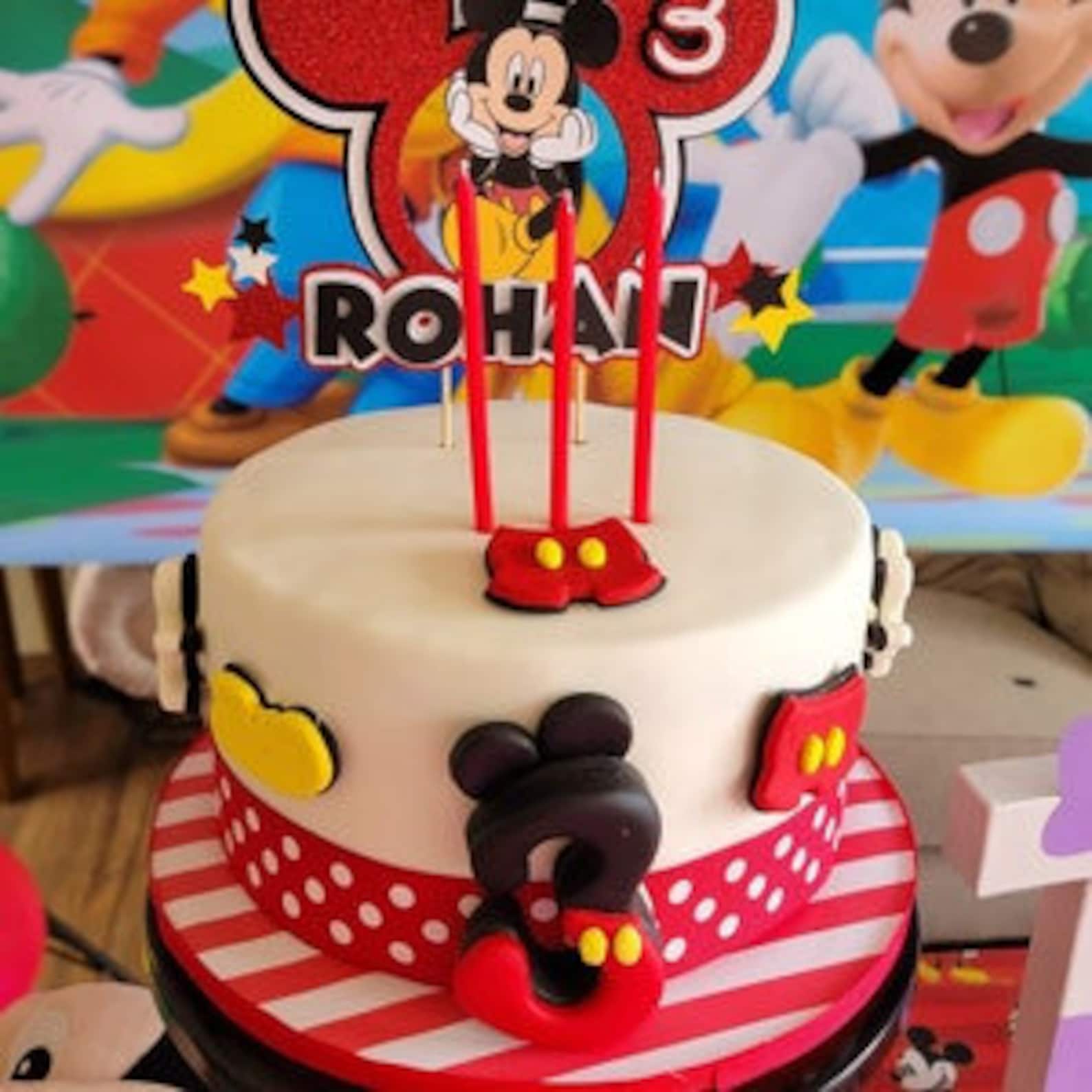 Mickey Mouse Accessories Made From Fondant for Cake - Etsy