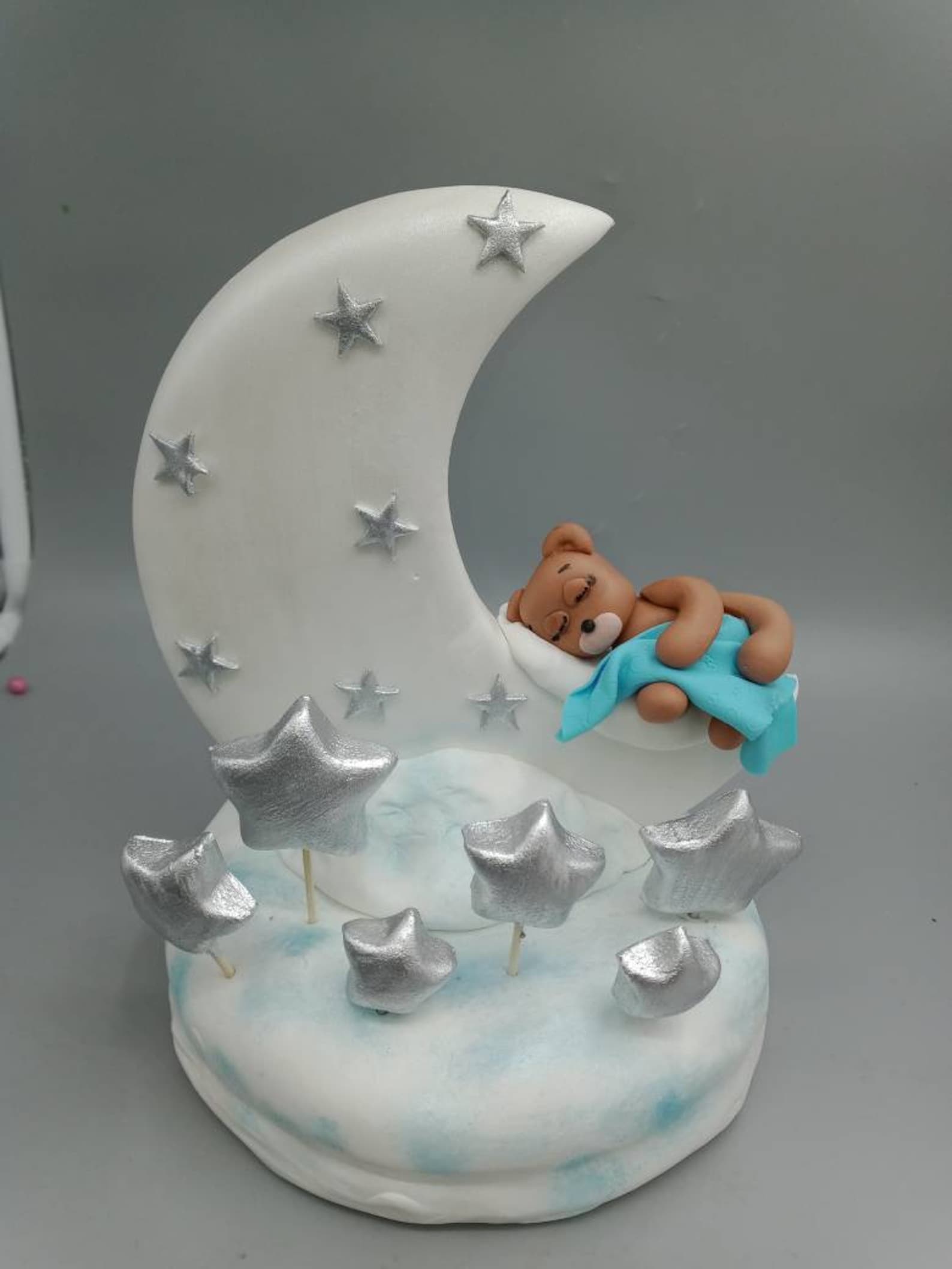 Moon With Baby Cake Topper Moon With Baby Gender Reveal | Etsy