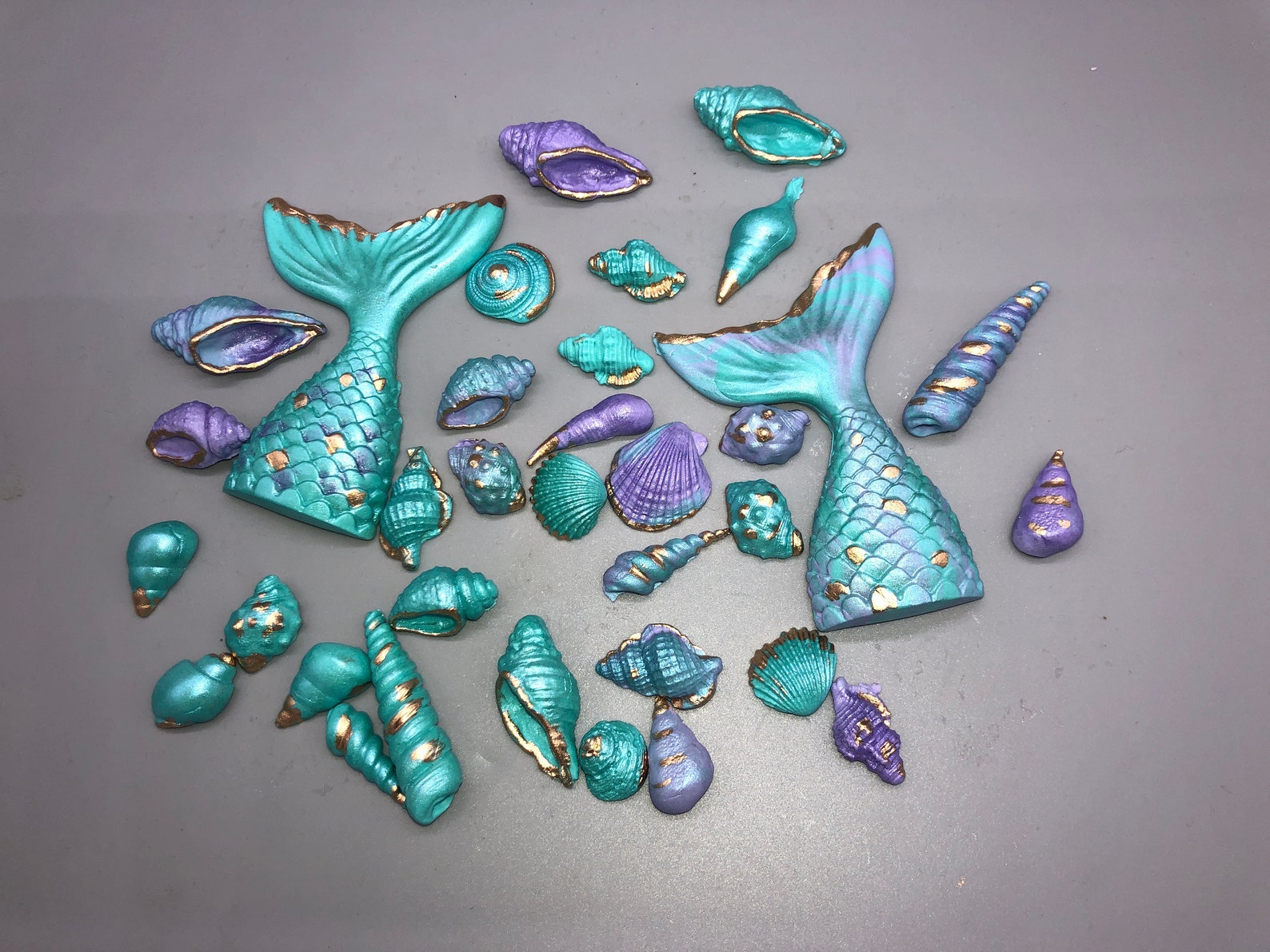 Large Mermaid Tail Made With Fondant Both Side Scale Pattern - Etsy