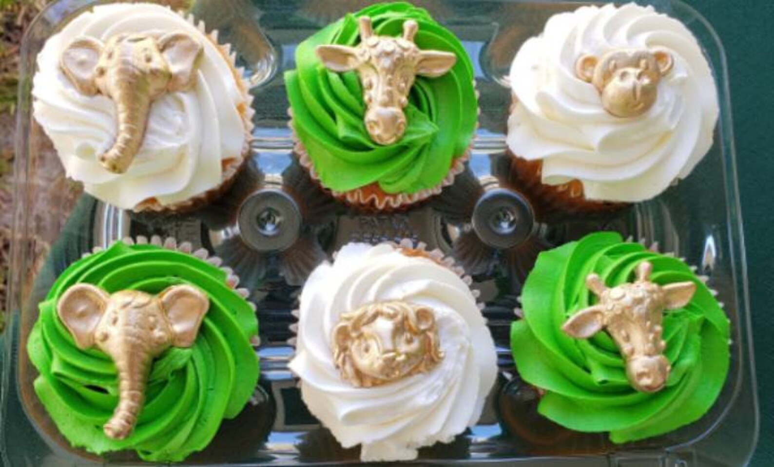 Golden Jungle Animal Heads, Sugar Animals, Fondant Animals, Gum Paste ...