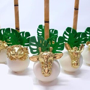 Golden Jungle Animal Heads, Sugar Animals, Fondant Animals, Gum Paste ...