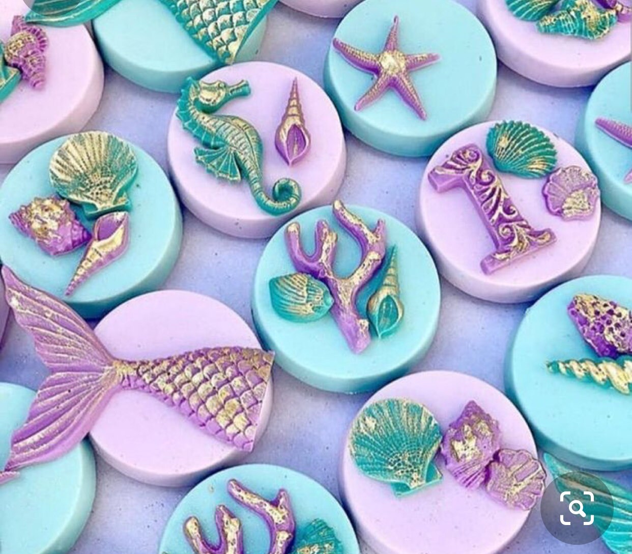 Small Mermaid Fondant Sugar Shells Seahorsesmermaid Tails | Etsy