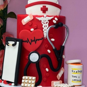 Fondant Medical Cake Topper - Fondant Stethoscope - Doctor Toppers ...