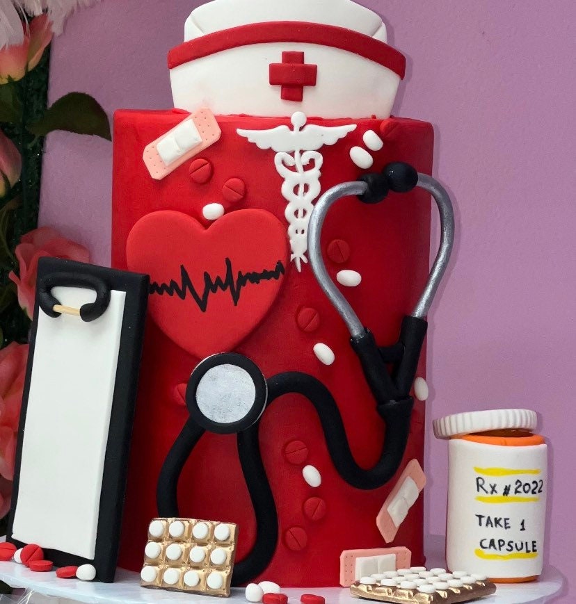 Fondant Medical Cake Topper - Fondant Stethoscope - Doctor Toppers ...