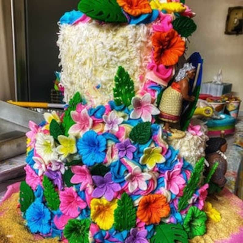 Fondantsugar Edible Tropical Flower for Cakes and Cupcakes | Etsy