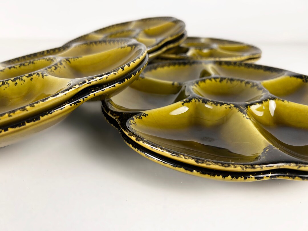 Set of 2 Beautiful French Oyster Plates, Shellfish Plates, Seafood ...