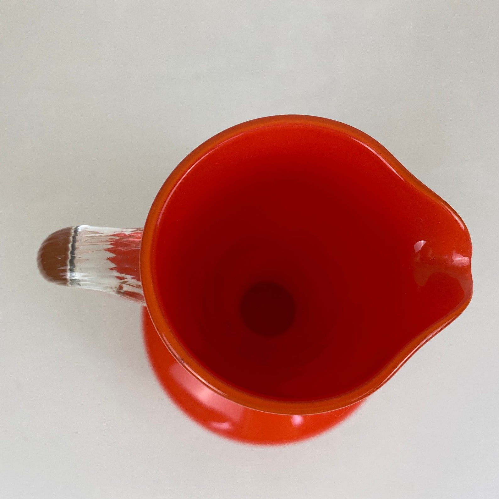 Orange Glass Jug Glass Pitcher Vase Italian Opaline Glass | Etsy