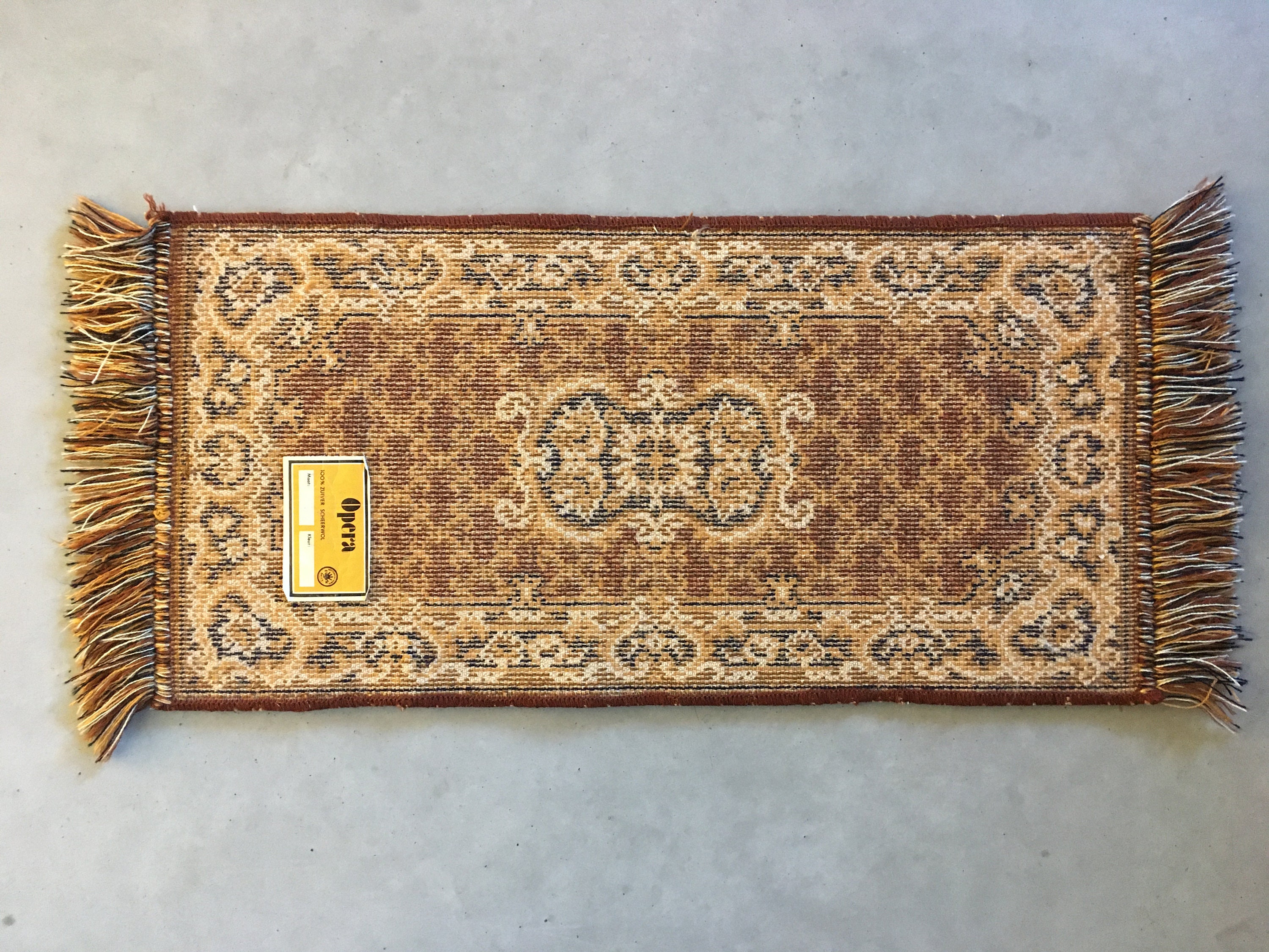 Small oriental table rug, small carpet, table topper, made of wool and ...