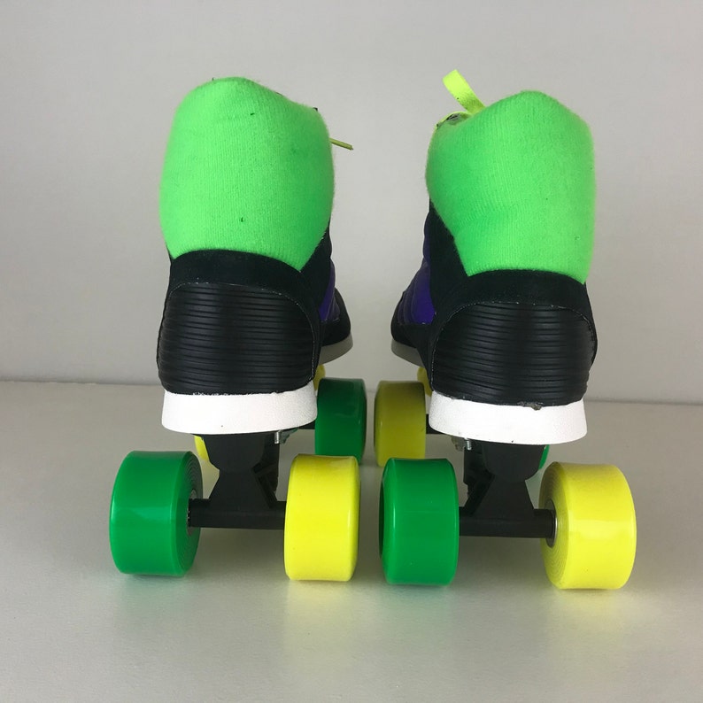 Vintage 90's Retro Roller Skates Black Purple Yellow and - Etsy