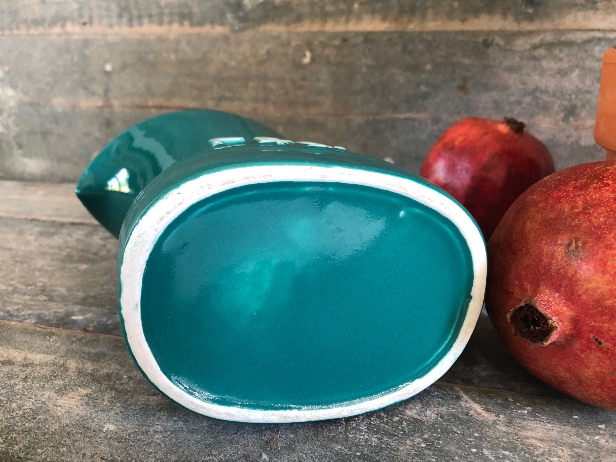 Green ceramic water jug, green ceramic pitcher, PEC 45 , lovely vintage ...