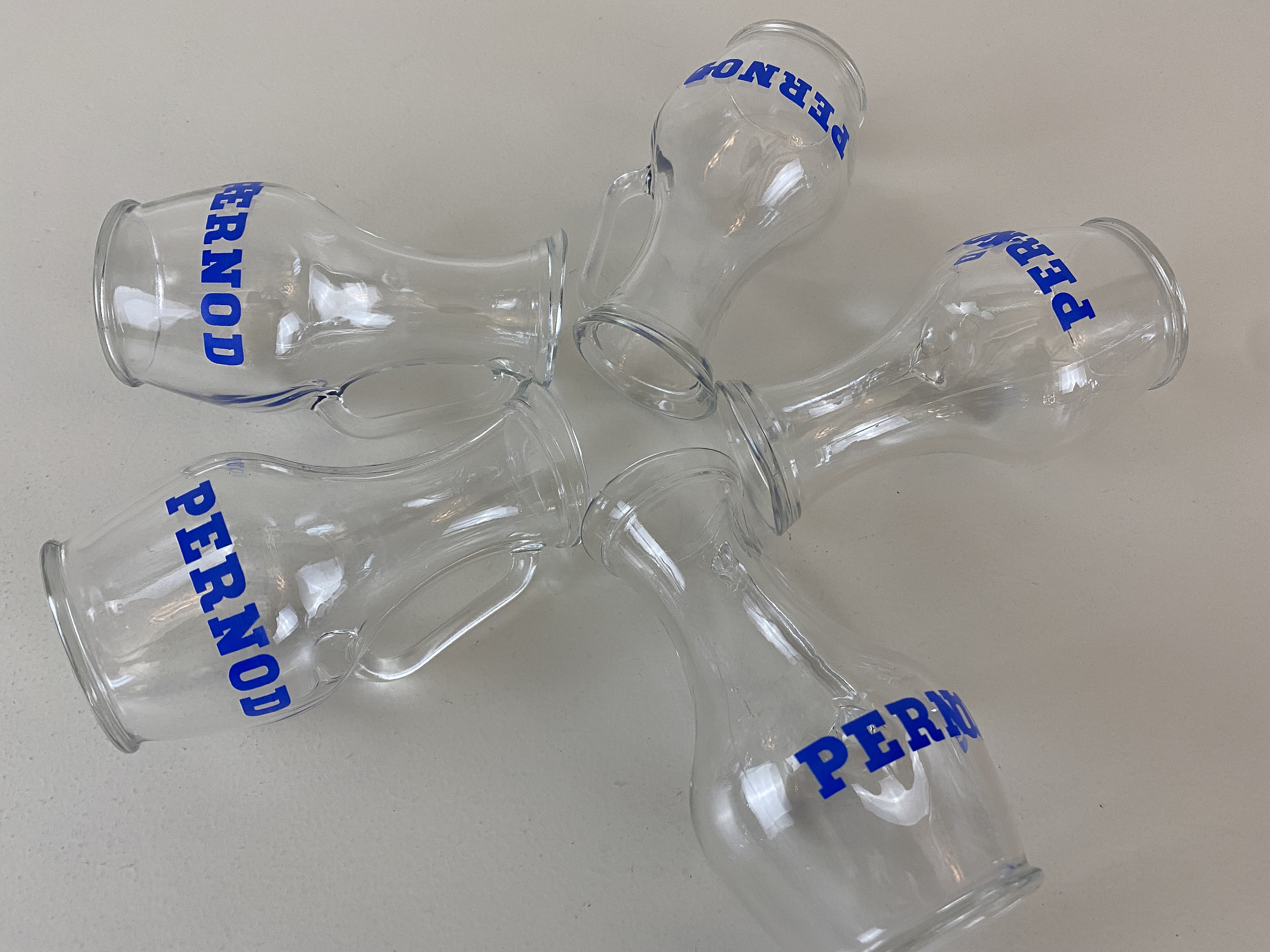 Pernod pastis carafe, vintage small carafe, pitcher blue transparent ...