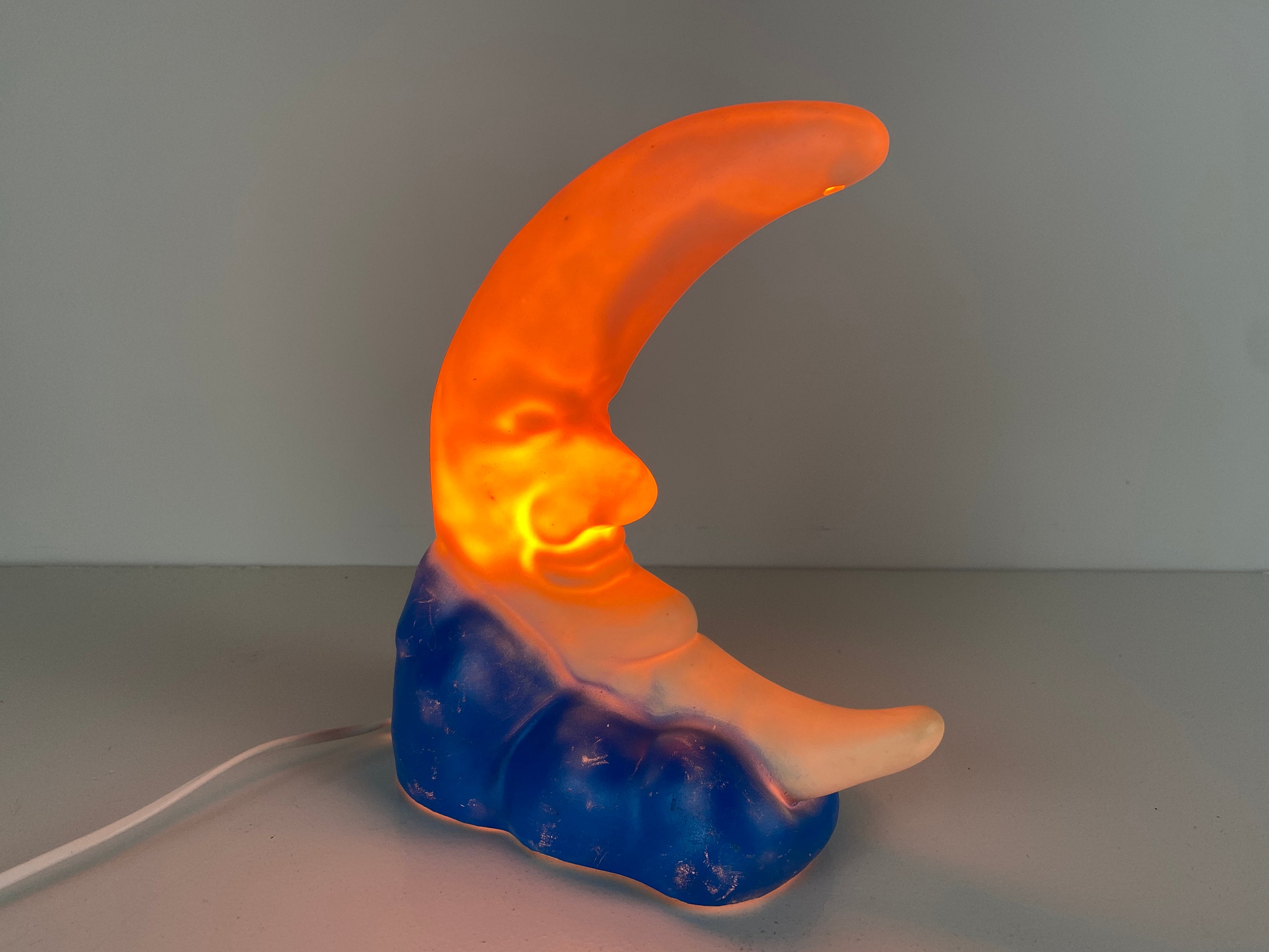Vintage Heico moon table lamp, plastic night light, made In Germany