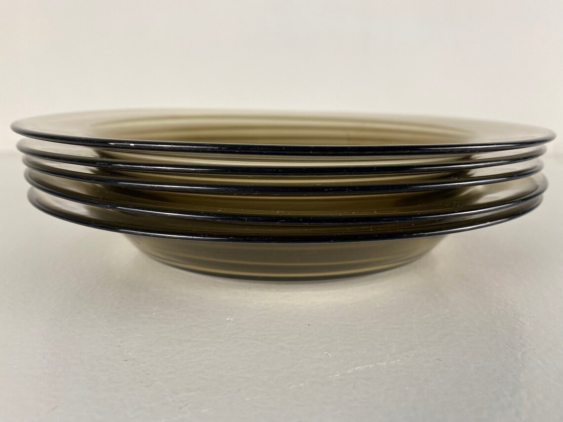 Arcoroc France, Smoked Glass Soup Plates, Deep Plates, Set of 2 or 3 ...