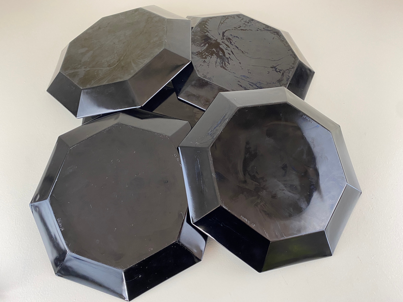 Set of 2 Arcoroc Octime Black Divider Plates Fondue Plates - Etsy