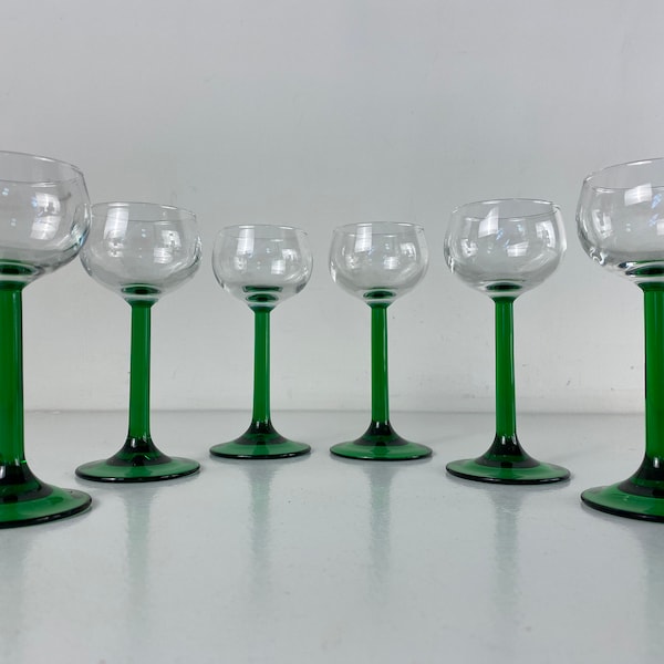 Green Wine Glasses Etsy