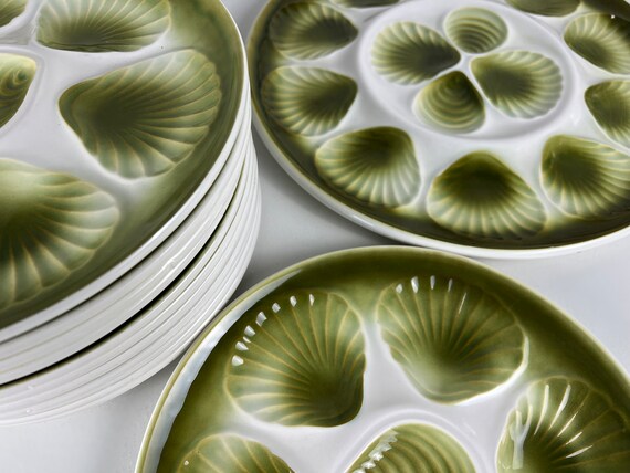 Set of 12 Stylish French Oyster Plates Shellfish Plates - Etsy