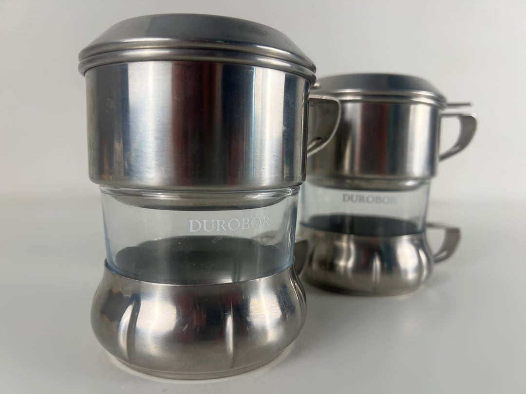 Set of 2 French - Belgian Coffee - Tea Makers Stainless Steel and Glass ...