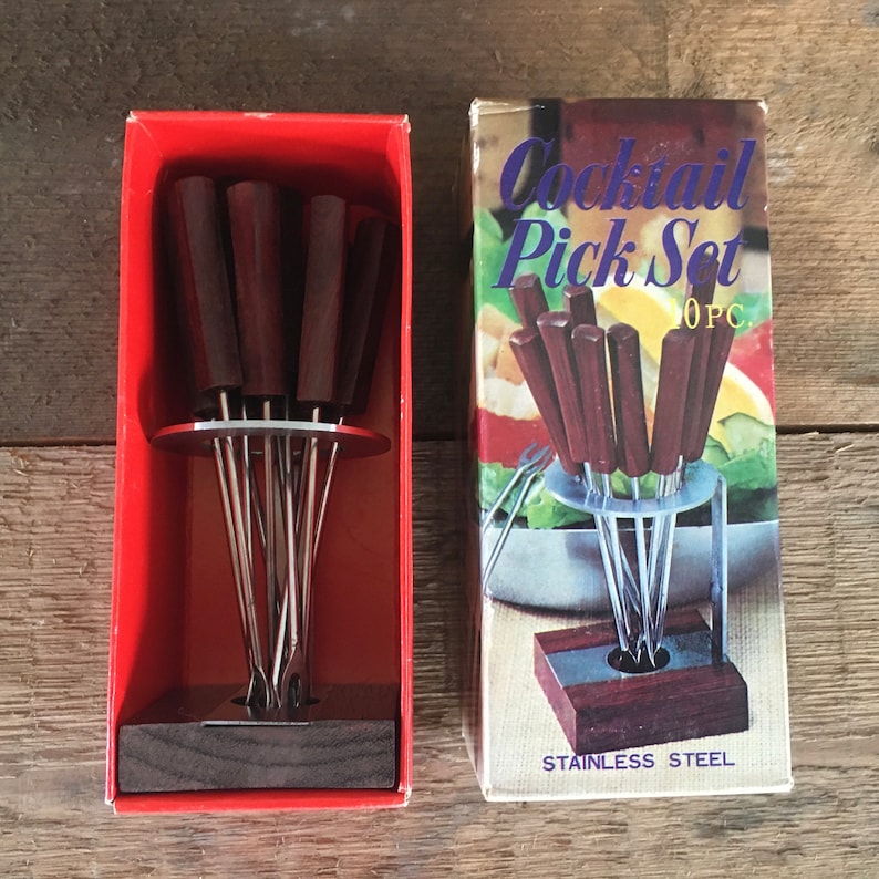 Cocktail Wood Picks Set of 10 | Picking Forks Made of Wood and ...