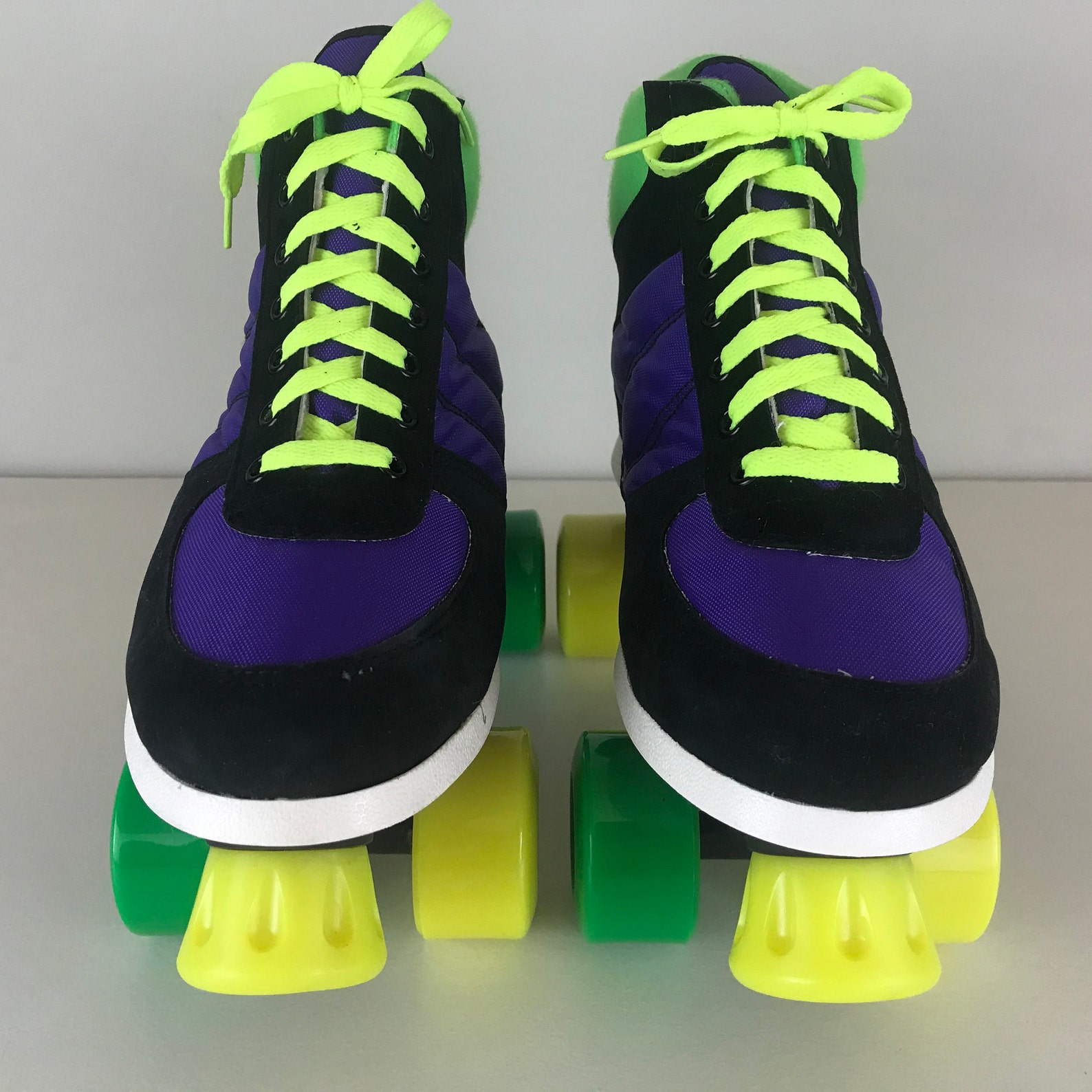 Vintage 90's Retro Roller Skates Black Purple Yellow and - Etsy