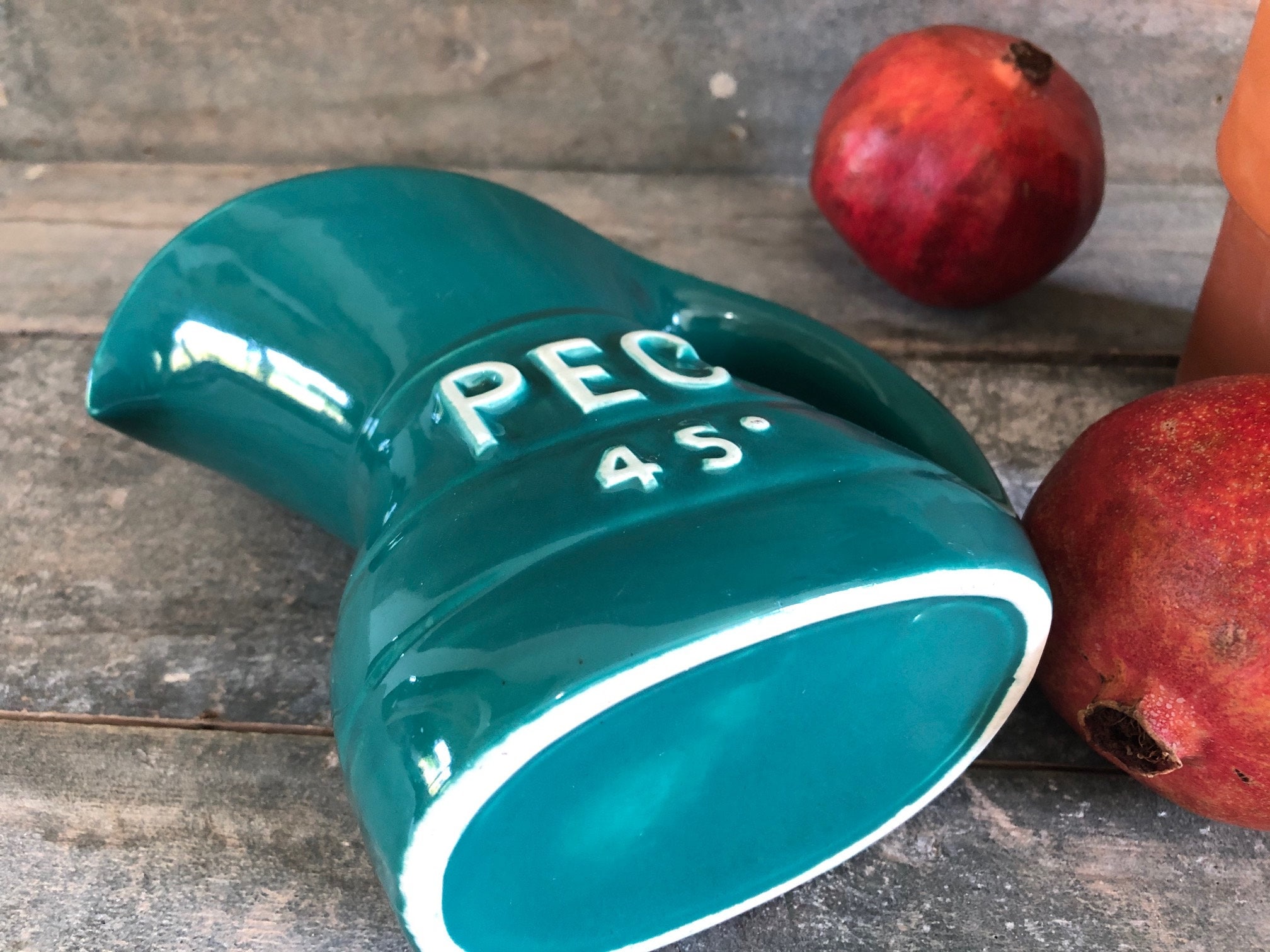 Green ceramic water jug, green ceramic pitcher, PEC 45 , lovely vintage ...