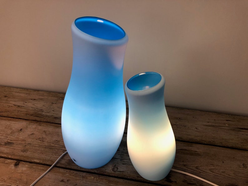Blue Ikea Mylonit Lamp Vintage Blue Table Lamp Hand Made - Etsy