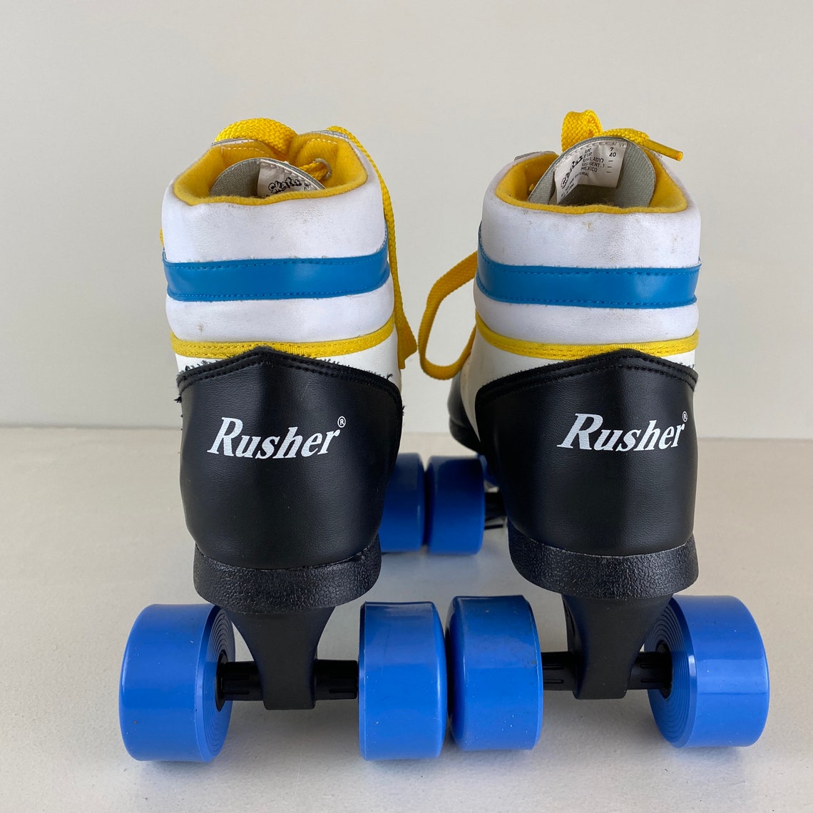 Vintage 90's Retro Roller Skates in Black, White and Blue, Rusher, New ...