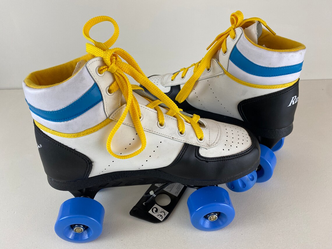 Vintage 90's Retro Roller Skates in Black White and Blue | Etsy