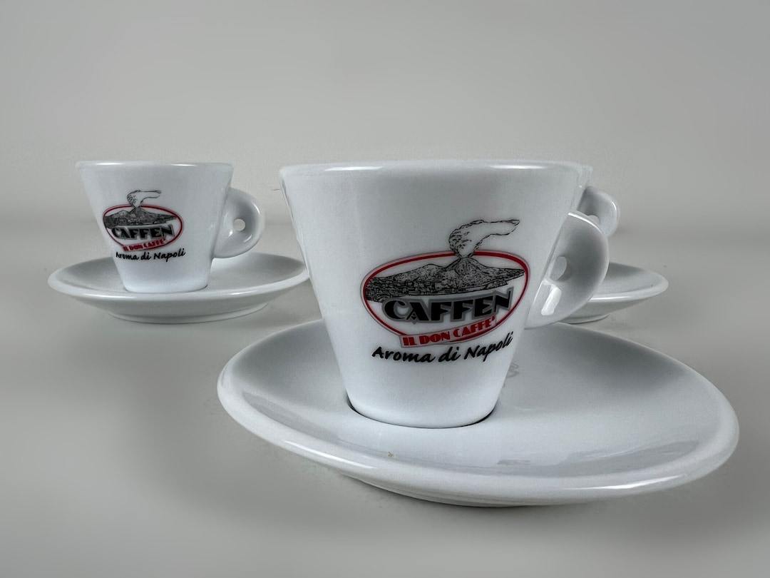Vintage Set of 3 Thick Porcelain Bar Quality Espresso Cups, Advertising ...