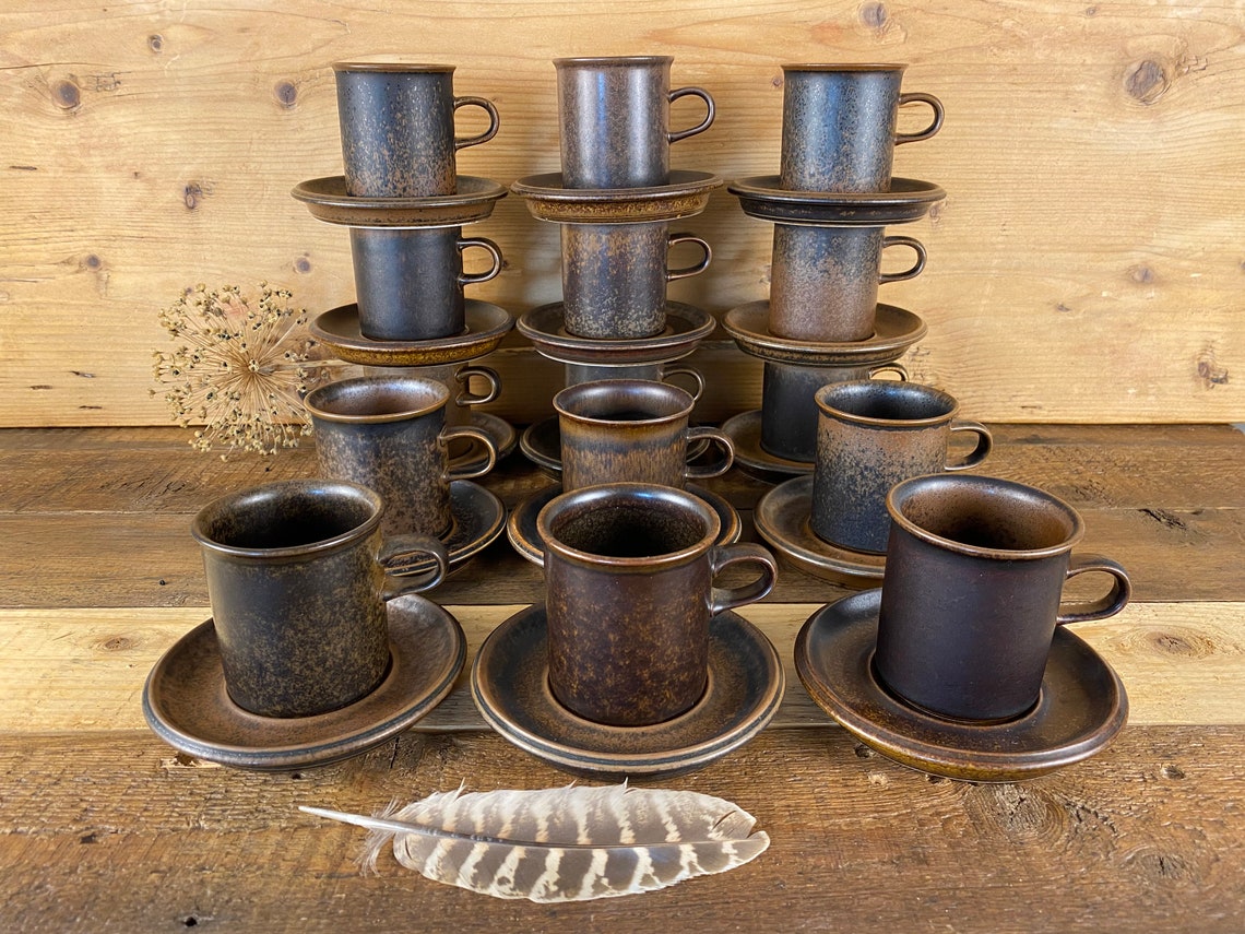 Arabia Ruska Coffee Cups and Saucers Set of 2 or 3 60s MCM | Etsy