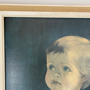 Large Vintage Framed Print Crying Boy, Teardrop Boy, Kitsch Art, Anna ...
