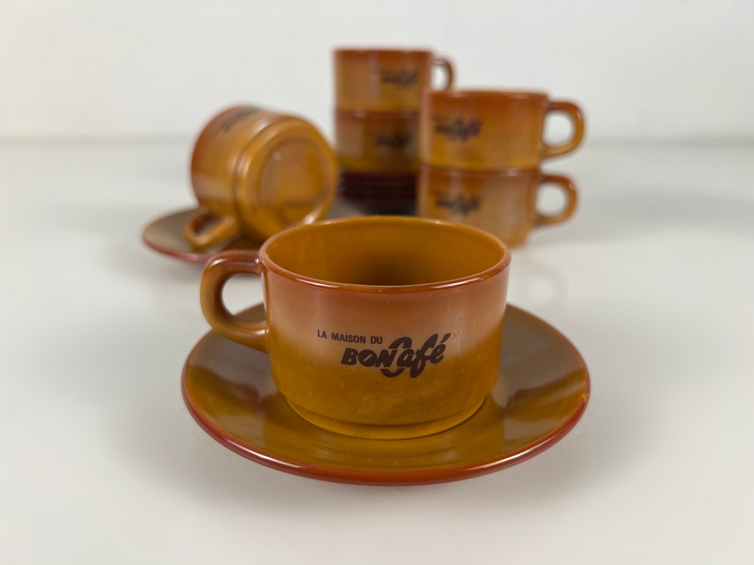 Set of 6 Vintage Arcopal Demi Tasse Coffee Cups, Espresso Cups With ...