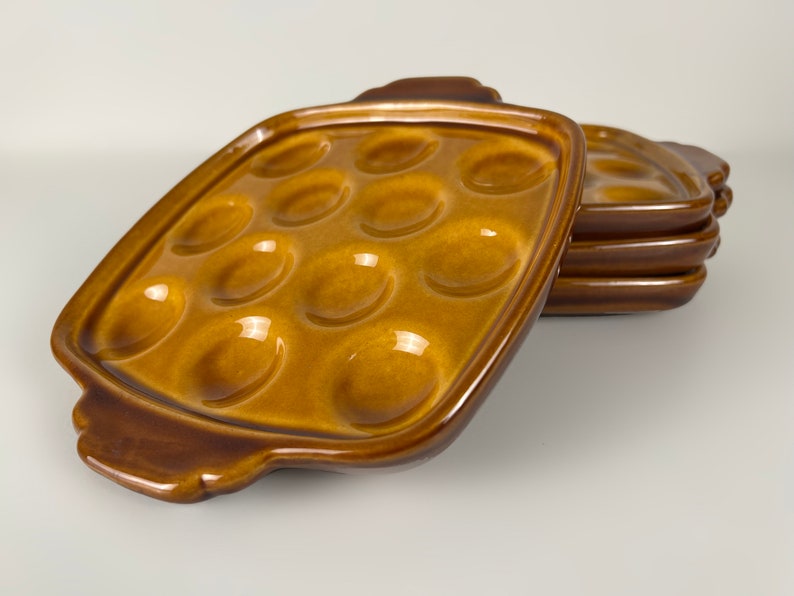 Set of 4 Square Escargot Dishes Plates Mid Century Modern - Etsy