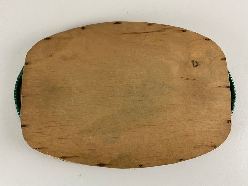 Vintage Wooden Serving Tray From the Fifties With a Wicker and - Etsy